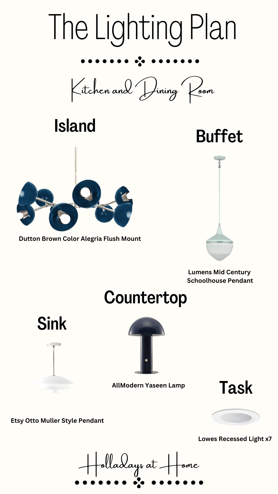 Kitchen Lighting Plan - Holladays at Home